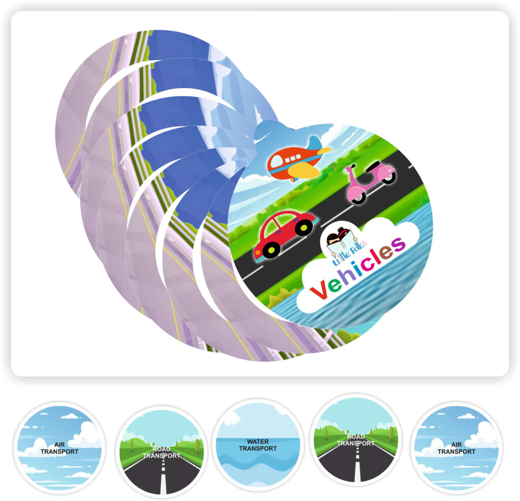Round Velcro Activity Book Vehicles Book - Little Folks